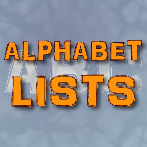 Alphabet Lists for Educators
