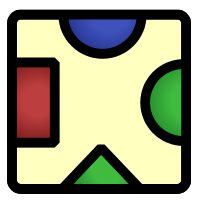 Quad Puzzle: Four Colors and Shapes Per Puzzle Piece